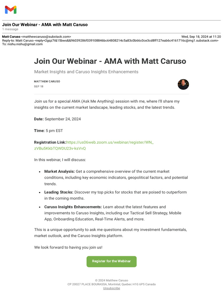 Webinar: AMA with Matt Caruso | PDF