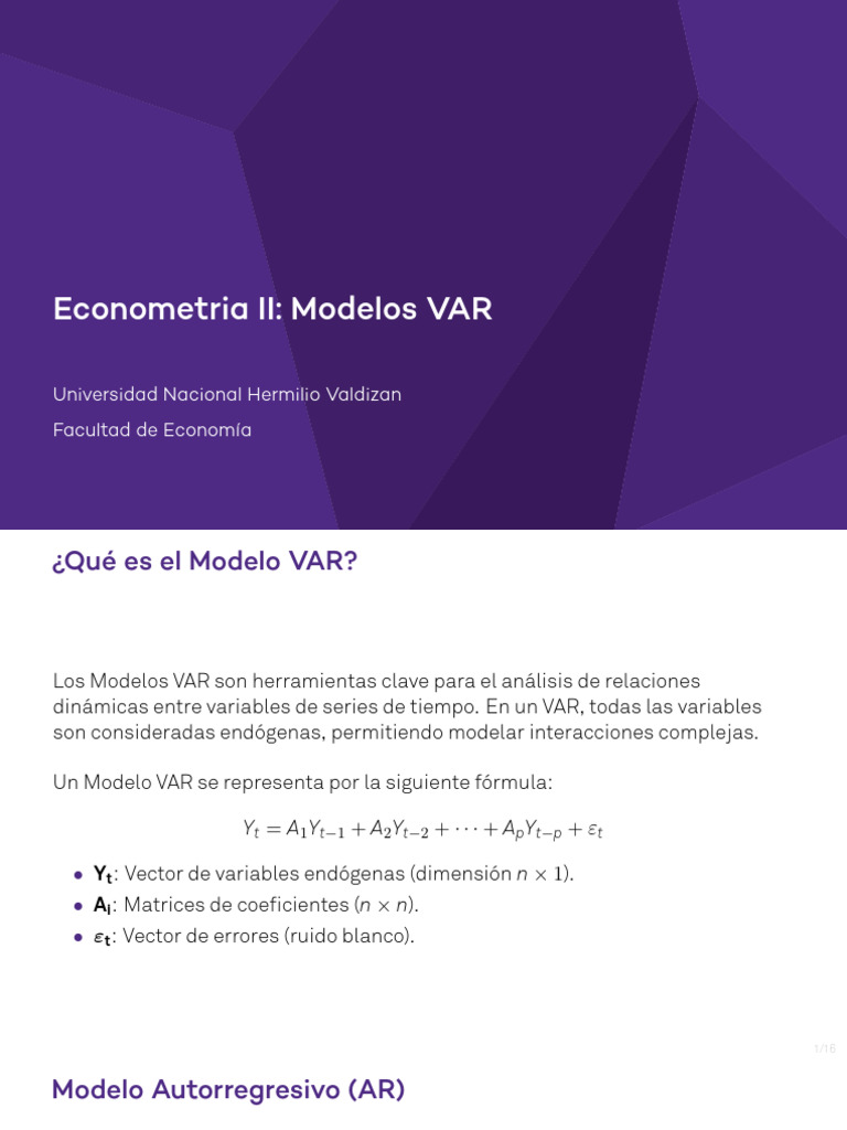 Modelos VAR | PDF | Inflación | La política monetaria