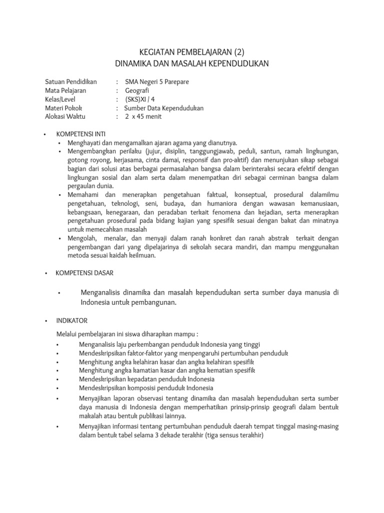 Lembaran Kegiatan Pembelajaran (LKB) 2 | PDF