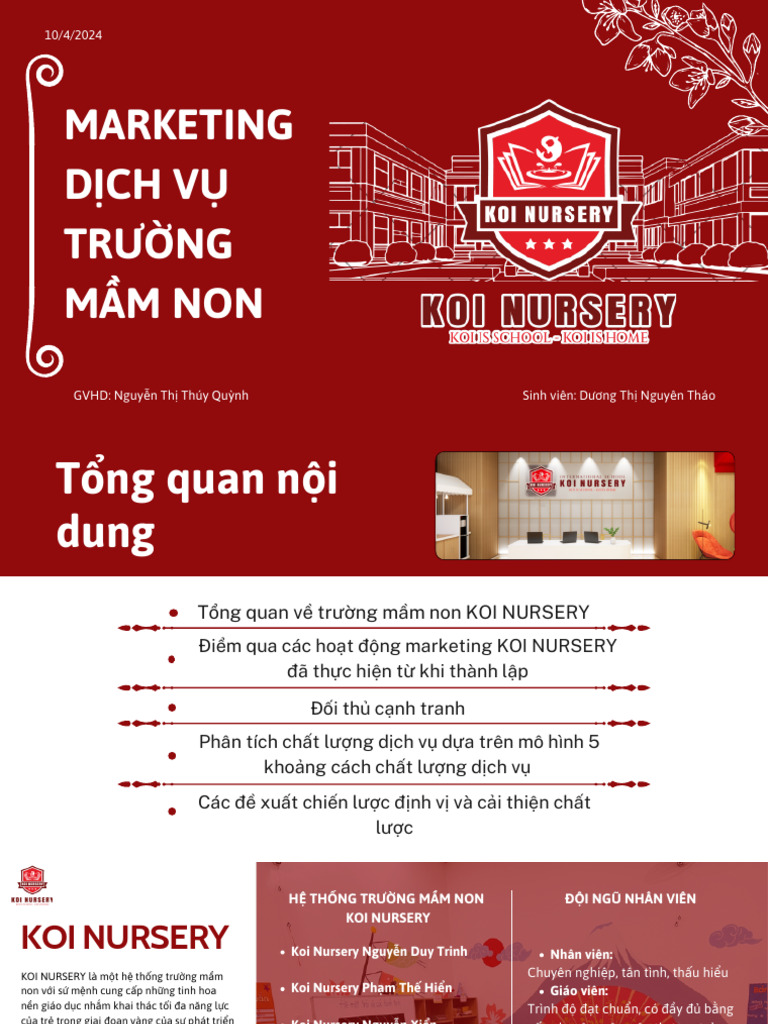 Slide báo cáo - MDV hệ thống trường mầm non KOI NURSERY | PDF