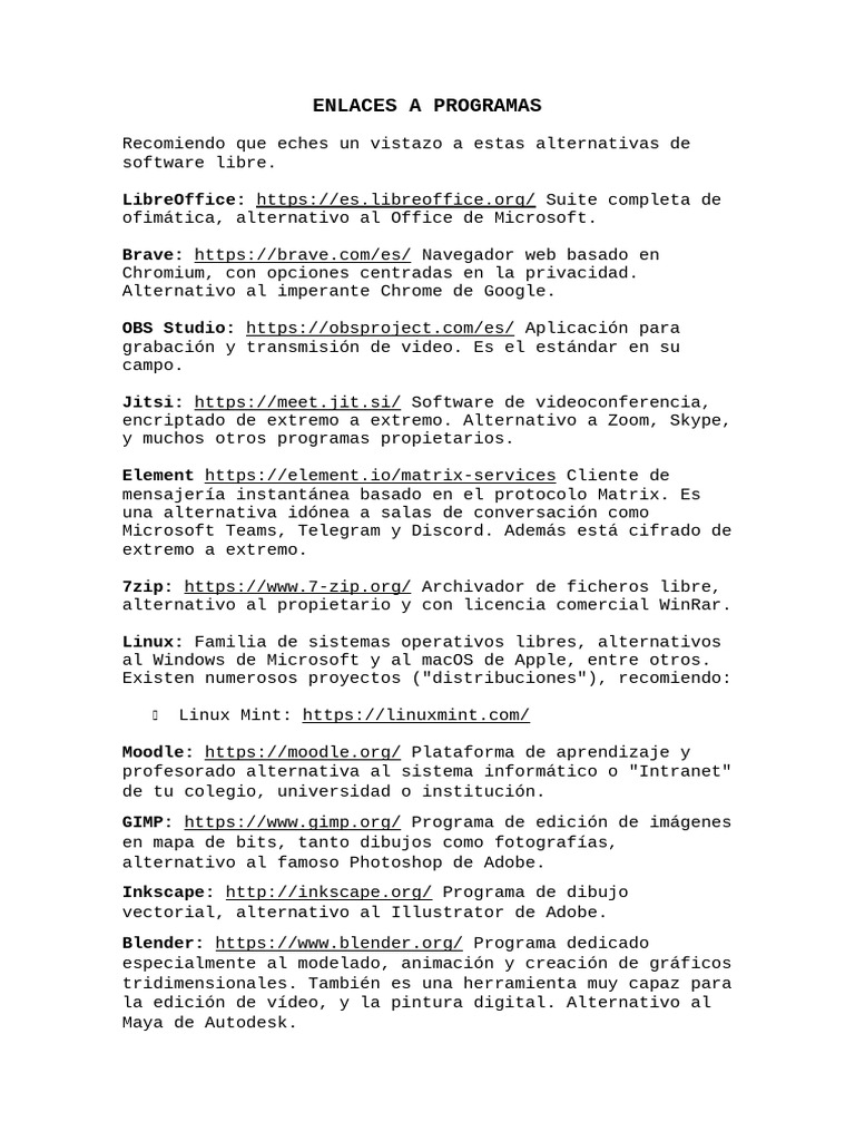 Software Libre Educativo 2025 | PDF | Microsoft | Adobe InDesign