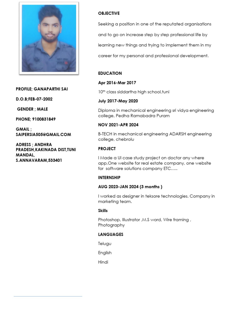 Sai's PERSIA Resume | PDF