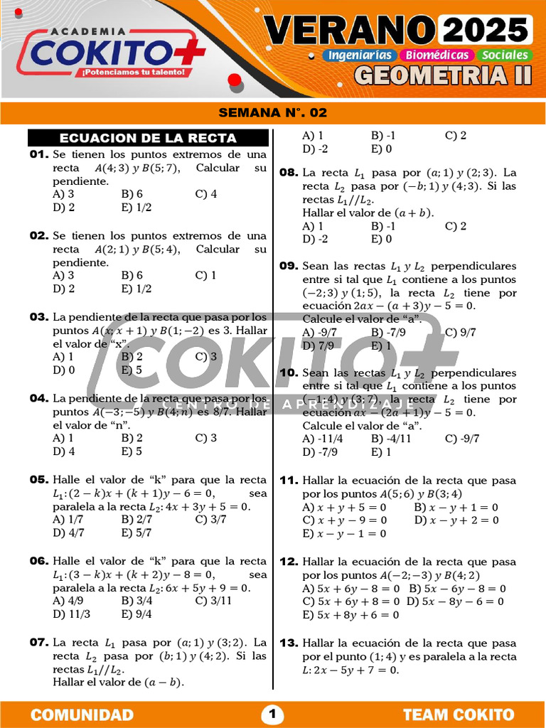 04-NOCHES-GEOMETRIA2 - Sem02 | PDF | Línea (geometría) | Triángulo
