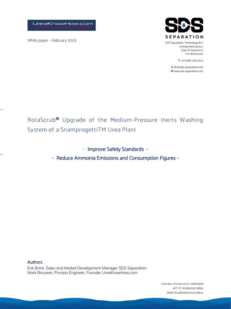 2023 SDS RotaScrub Upgrade of The Medium Pressure Inerts Washing System of A Snamprogetti Urea ...