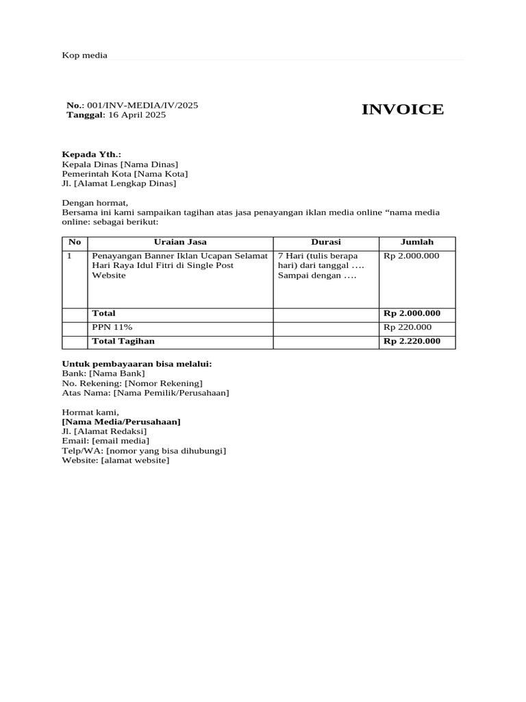 Template Invoice | PDF