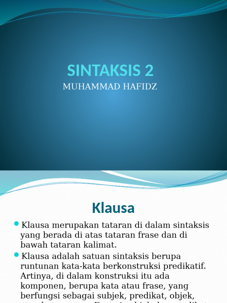 Sintaksis 2 | PDF