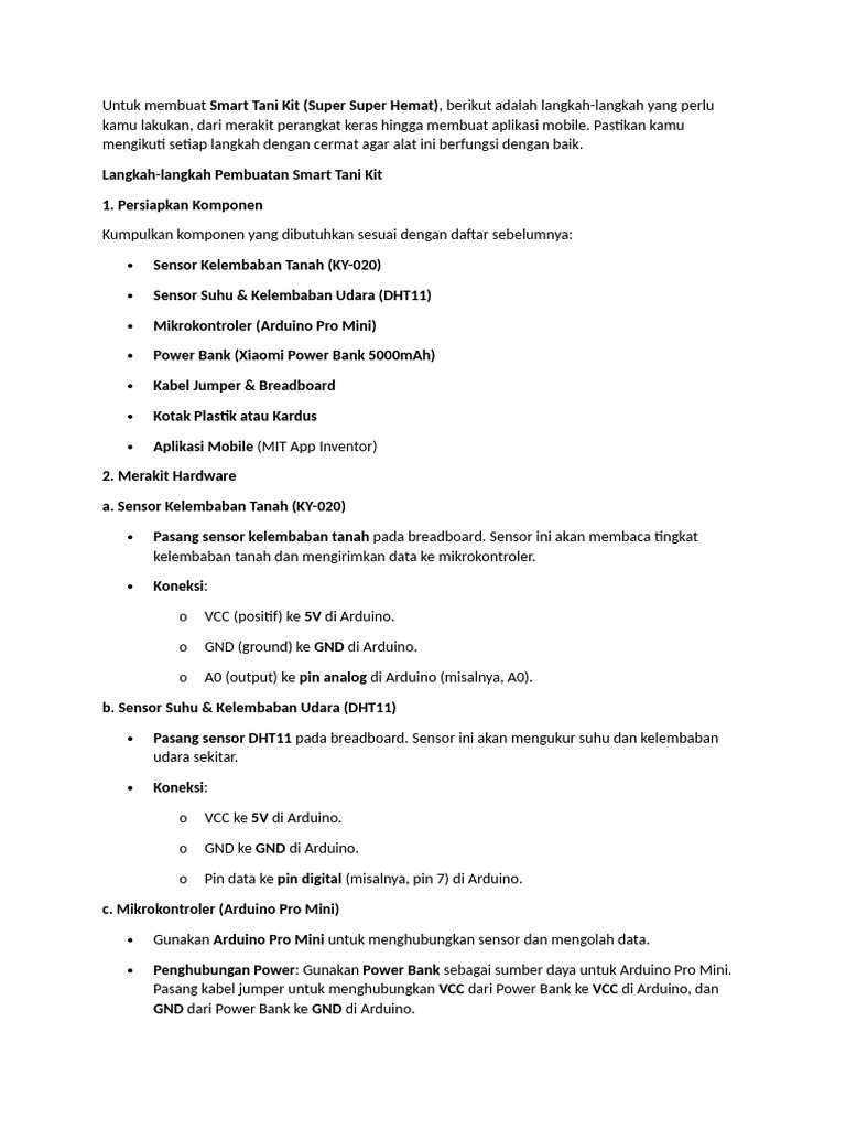 Untuk Membuat Smart Tani Kit | PDF