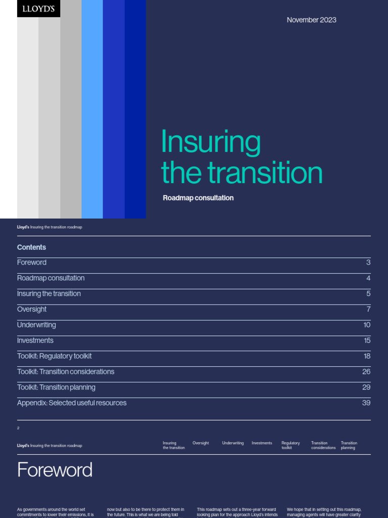 Lloyd's Transition Roadmap Overview | PDF | Underwriting | Insurance