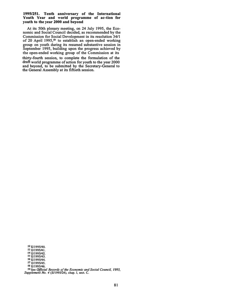 World Programme of Action for Youth | PDF
