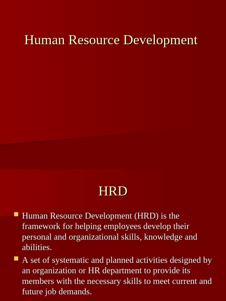 Human Resource Development | PDF
