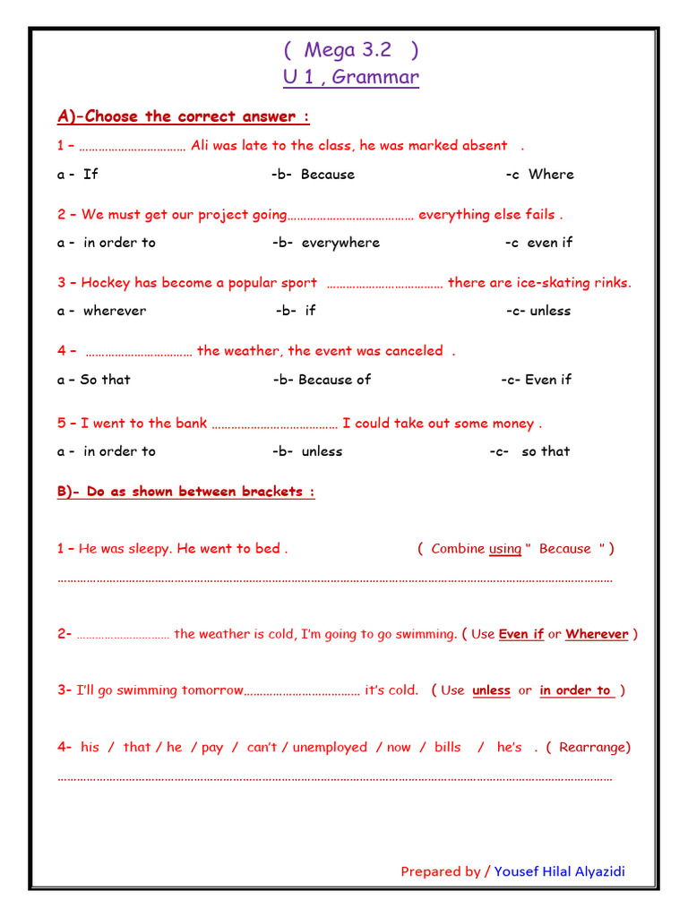 Mega 3.2 U1 ( Grammar ) | PDF