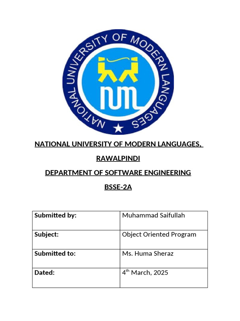 OOP Lab Task 2 | PDF