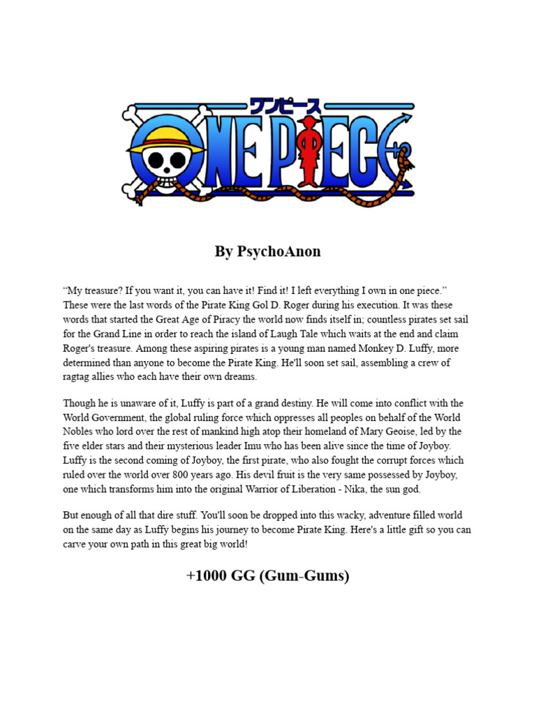 One Piece (PsychoAnon's Version) | PDF | Piracy