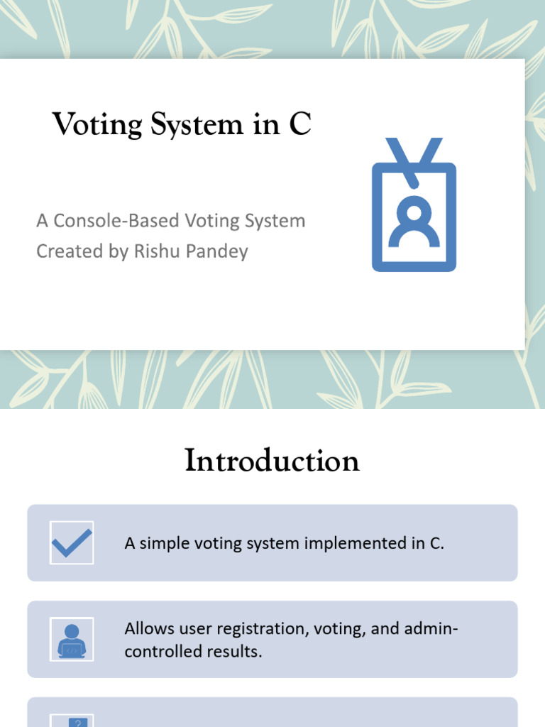 Voting - System - Presentation 67 | PDF
