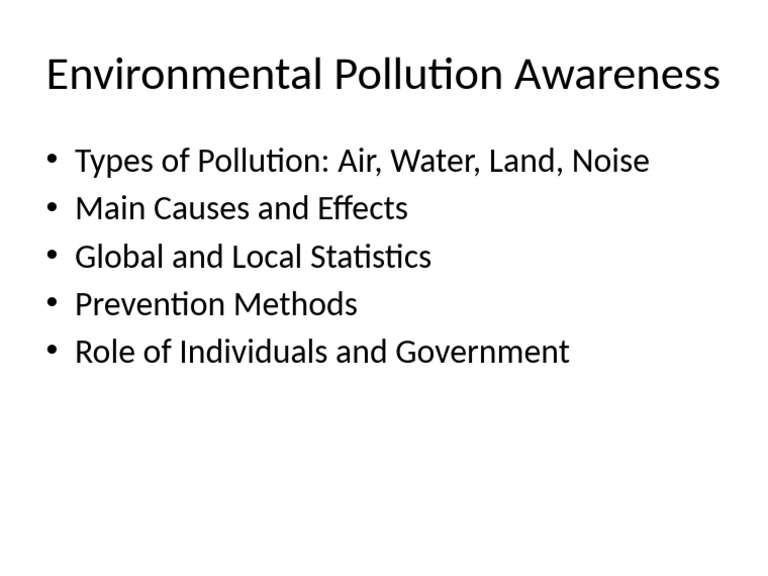 Environmental Pollution Awareness | PDF