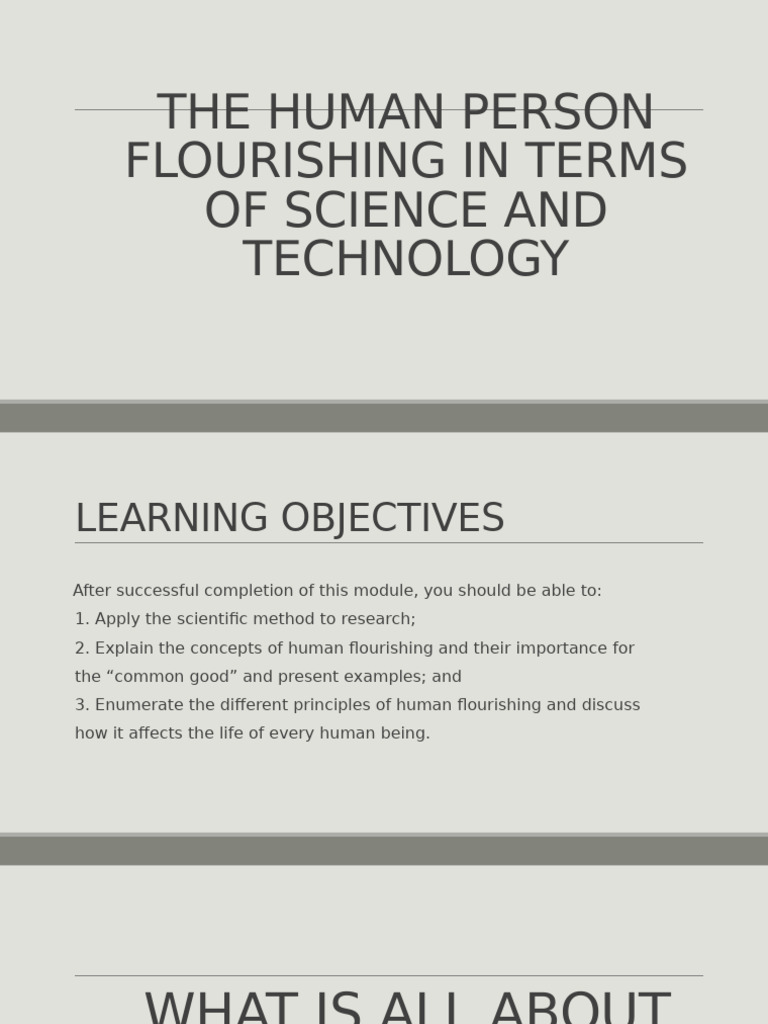 The Human Person Flourishing in Terms of Science Finallll | PDF ...