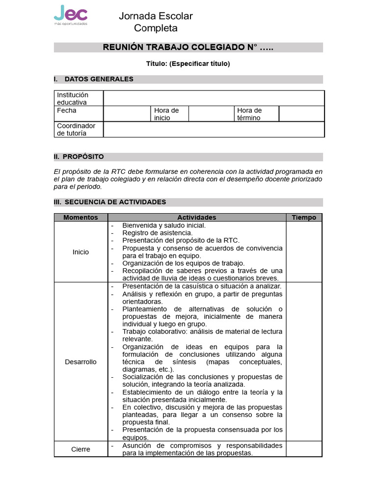 Propuesta de Plan de RTC | PDF