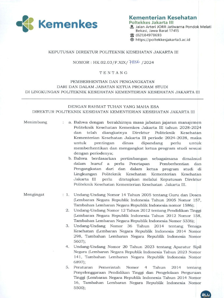 SK_Ketua_Program_Studi_2024-2028 | PDF