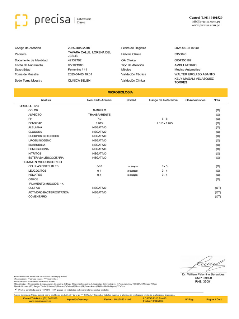 Resultados de Urocultivo Negativo | PDF | Medicina CLINICA | Tejido ...
