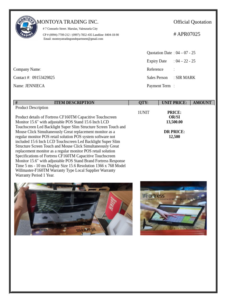 Touchscreen Monitors | PDF | Point Of Sale | Computer Monitor