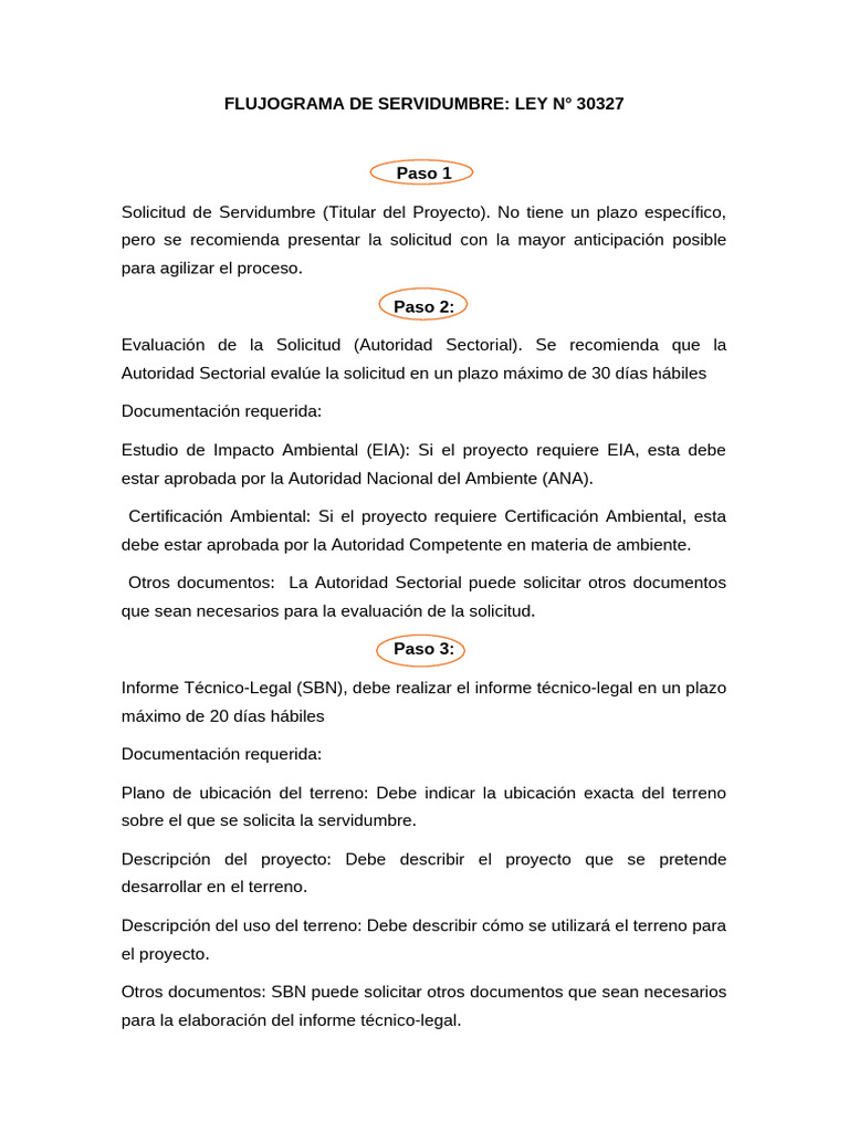 Flujograma de Servidumbre | PDF | Evaluación de impacto ambiental