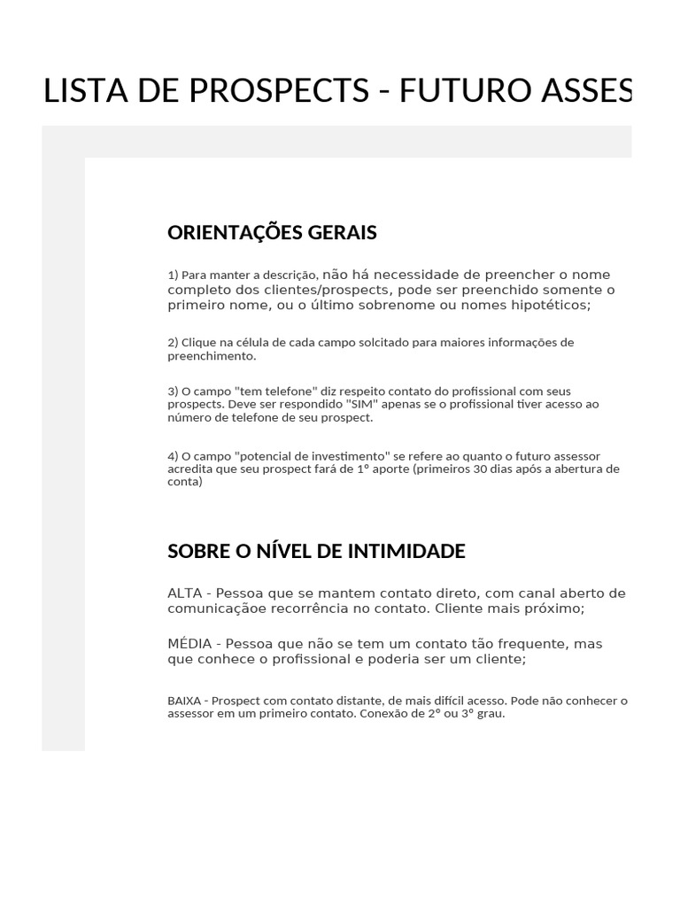 Lista de Prospects | PDF