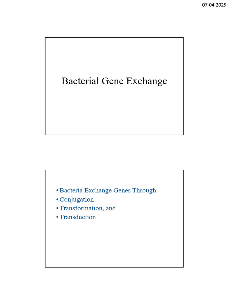 Bacterial Gene Exchange - Transduction | PDF | Bacteriophage ...