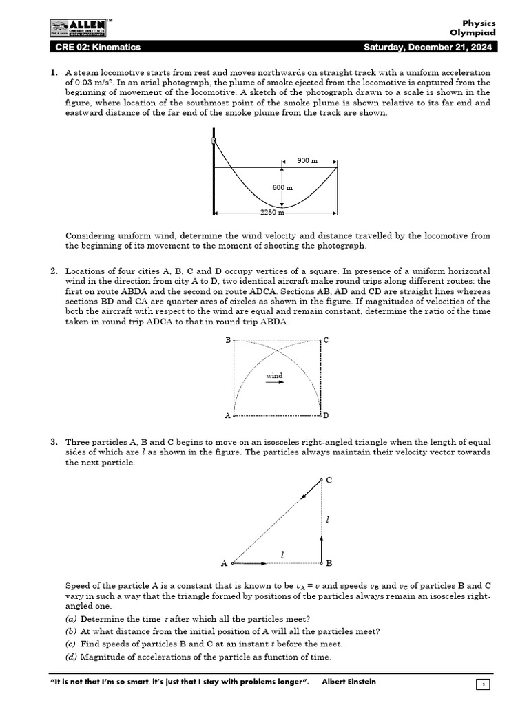 CRE 02. Kinematics | PDF | Acceleration | Kinematics