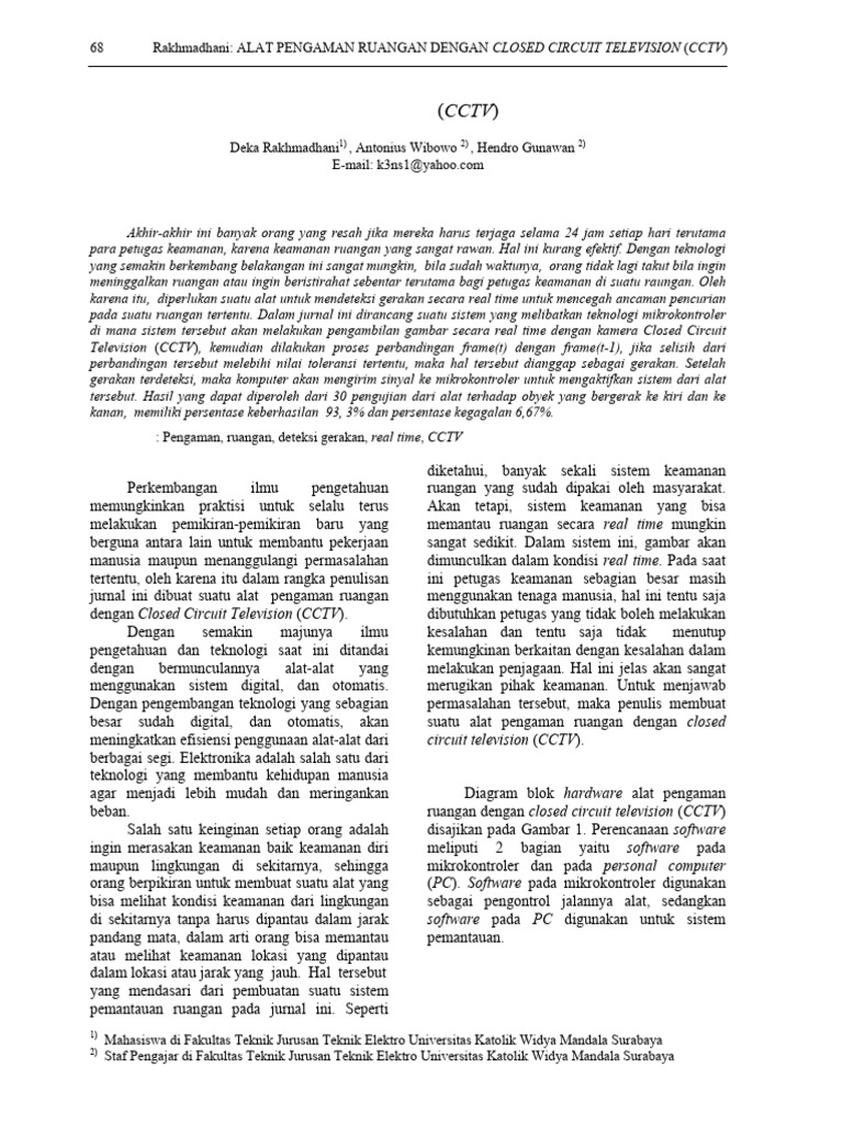 Alat Pengaman Ruangan Dengan Closed Circ | PDF