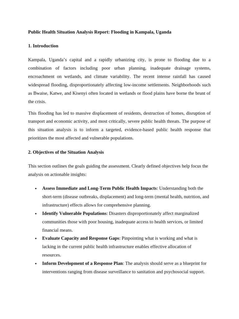 Flooding Health Impact Analysis in Kampala | PDF | Wash | Public Health