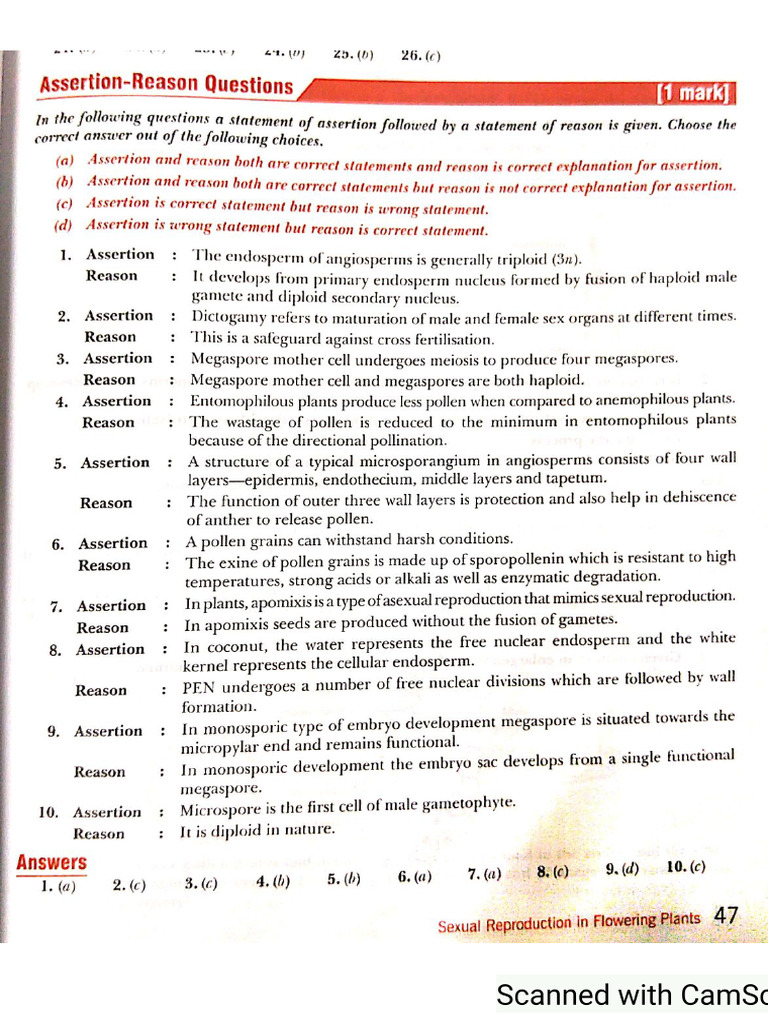 Assertion Reason Questions | PDF