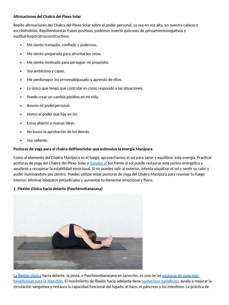 Afirmaciones y Curacion Del Chakra Del Plexo Solar | PDF | Digestión ...