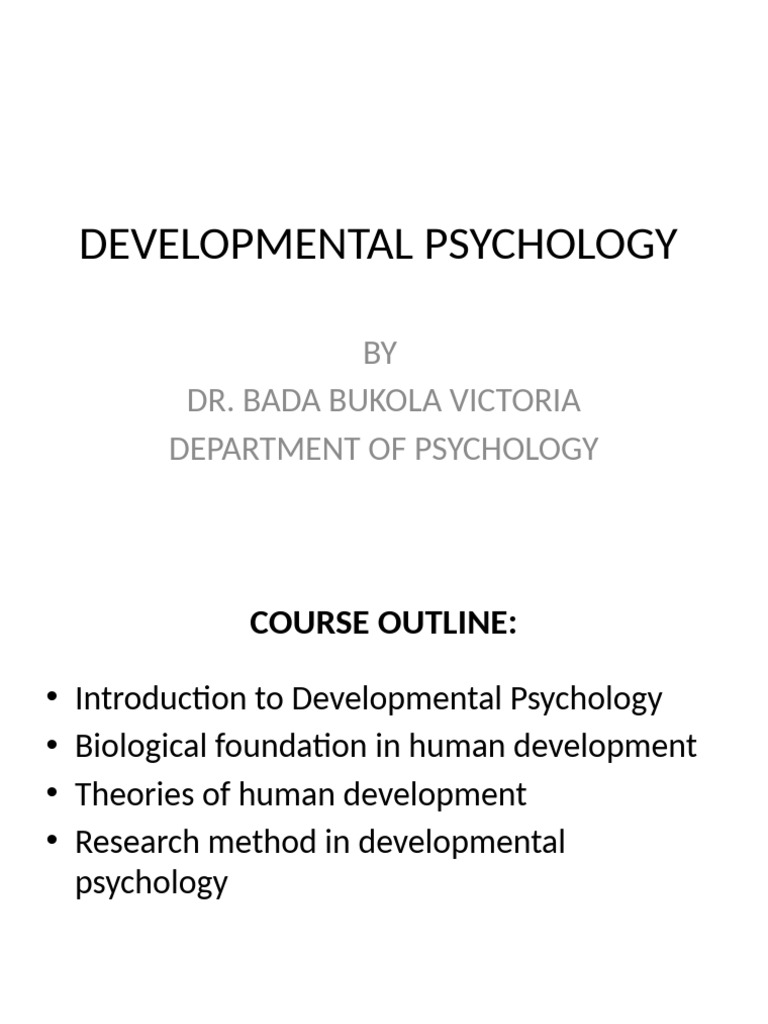 Psy 121 Slides Developmental Psychology | PDF | Ploidy | Prenatal Development