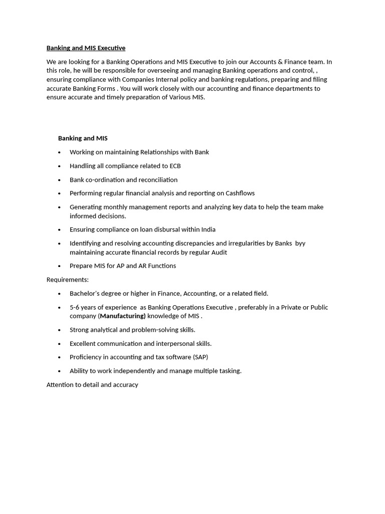 Banking and MIS | PDF