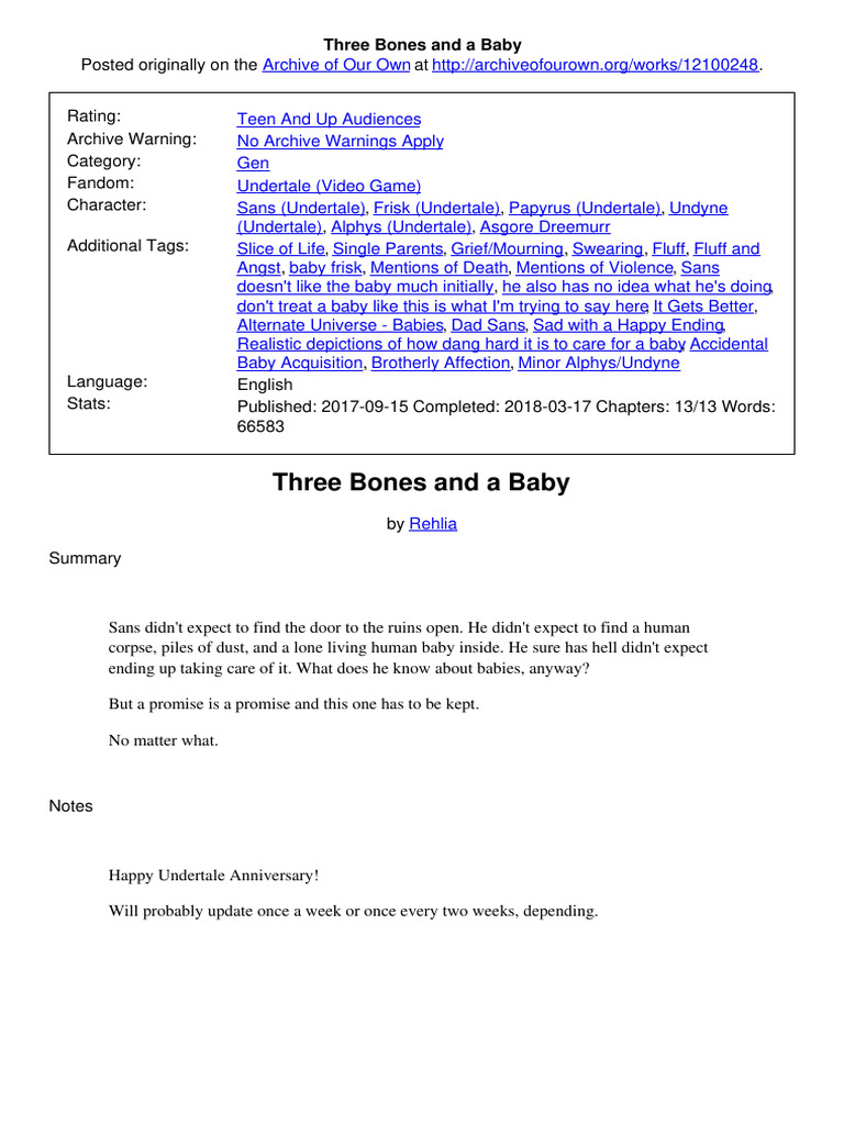 Three Bones and A Baby | PDF