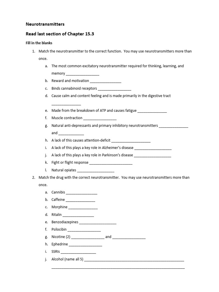 Neurotransmitters | PDF