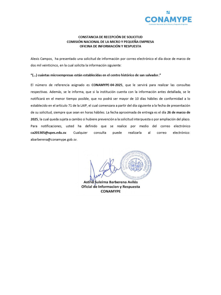 Constancia de Recepcion (1) | PDF