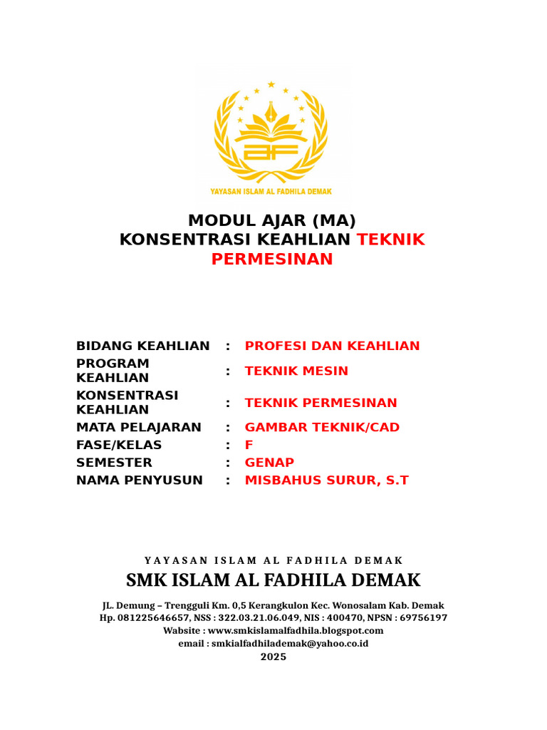 Modul Ajar Teknik Permesinan Smk Pdf