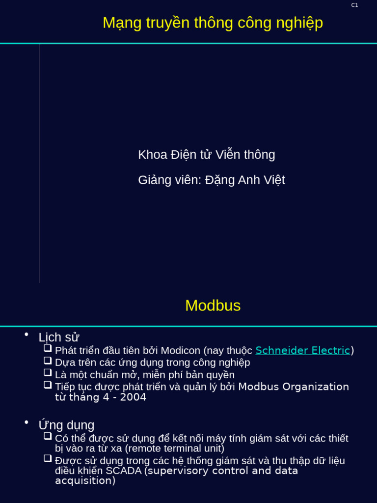 INT2013 MTTCN C51 Modbus | PDF