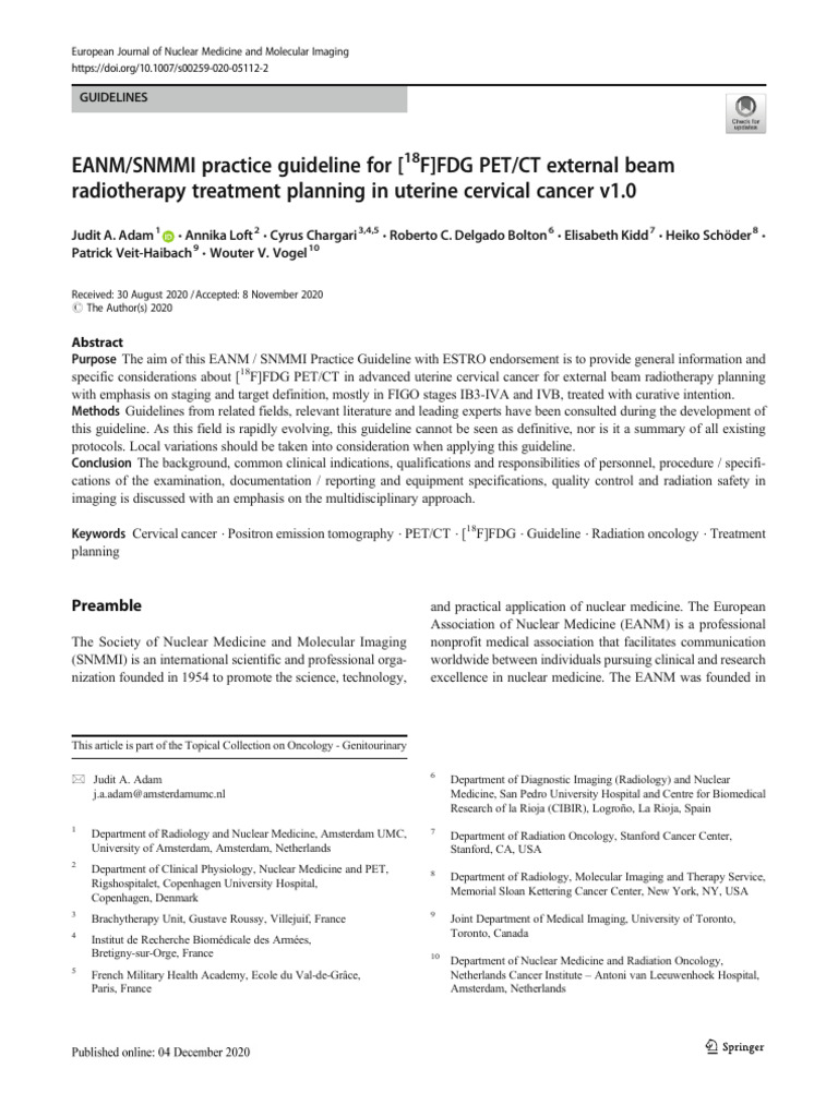 EANM_SNMMI practice guideline 18F FDG PETCT ext beam rt treatment plan ...
