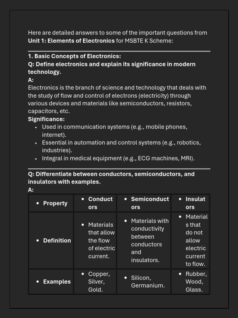 Important Questions From EOE Unit 1 | PDF | Diode | Rectifier