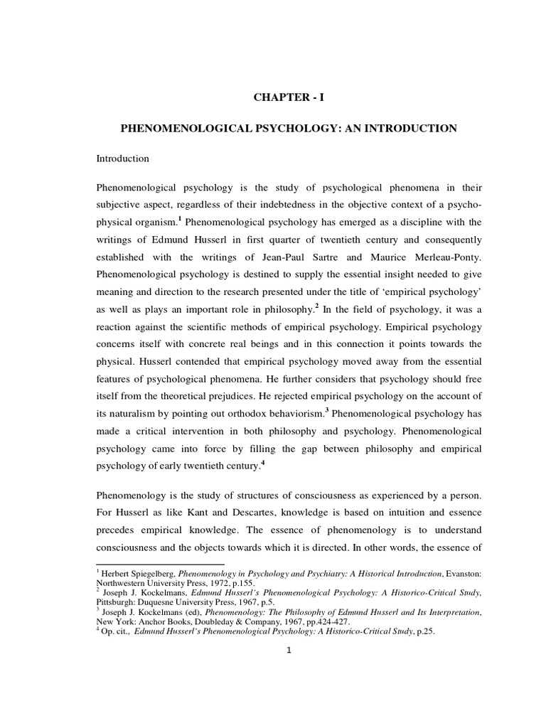 06_chapter 1 | PDF | Phenomenology (Philosophy) | Edmund Husserl
