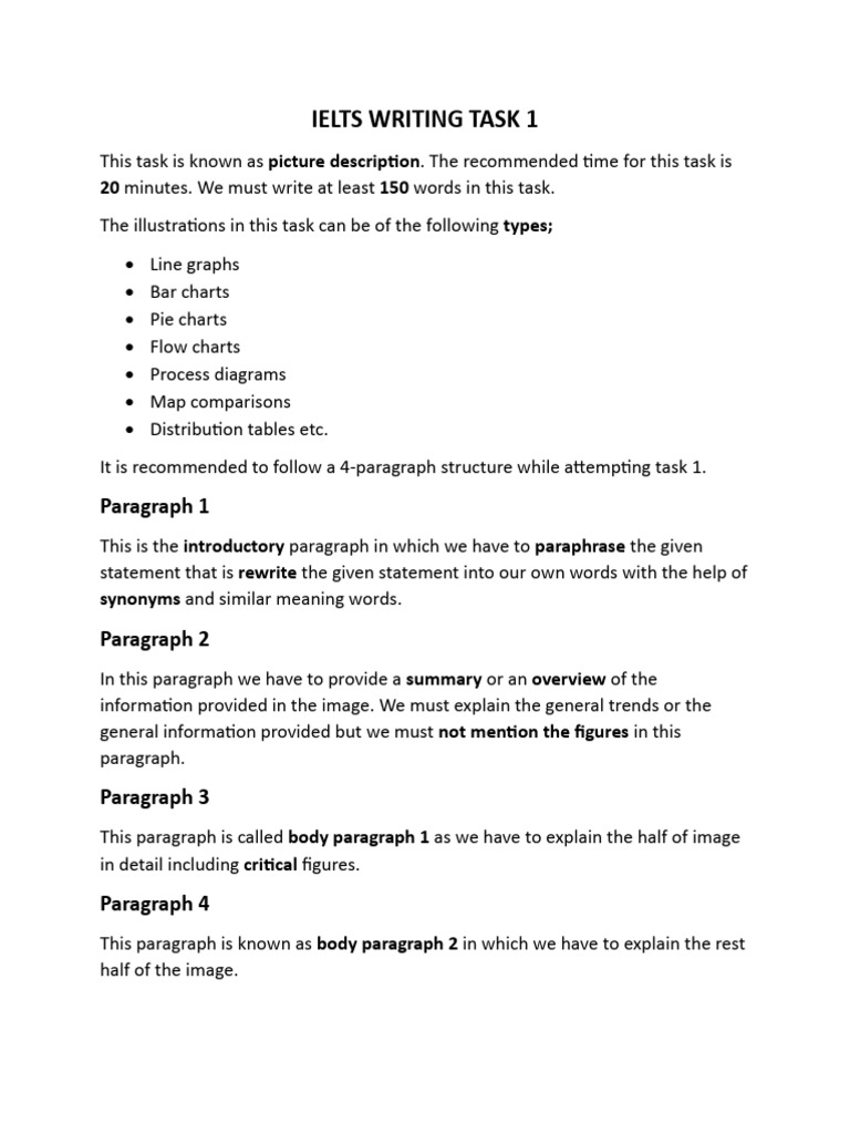 IELTS Writing Task 1 & 2 Academic | PDF | Essays | Paragraph