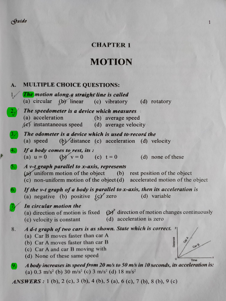 (Chapter 1) Class 9 Science | PDF | Velocity | Acceleration
