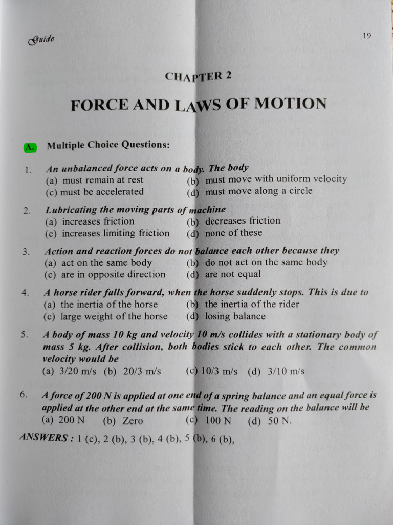(Chapter-2) Class 9 Science | PDF | Force | Momentum
