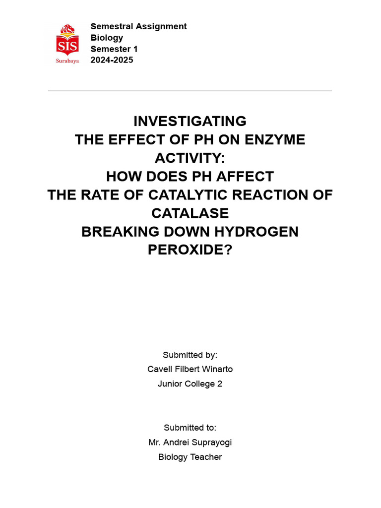 Template SIP - BIOLOGY | PDF | Catalase | Enzyme