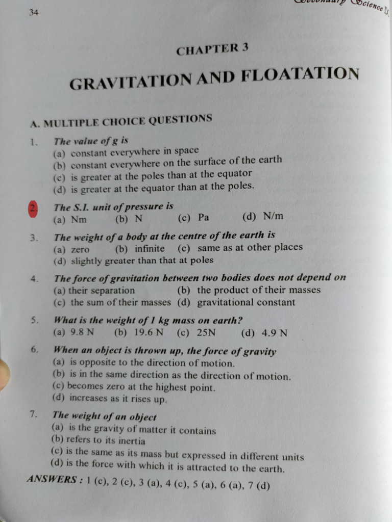 (Chapter-3&4) Class 9 Science | PDF | Weight | Force
