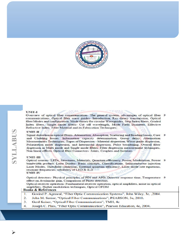 (BEC-352) - Unit-I Lecture 6 | PDF | Optical Fiber | Optics