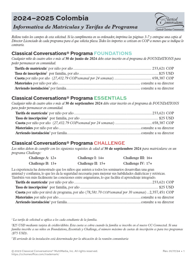 2024-25 Colombia Program Application Form | PDF