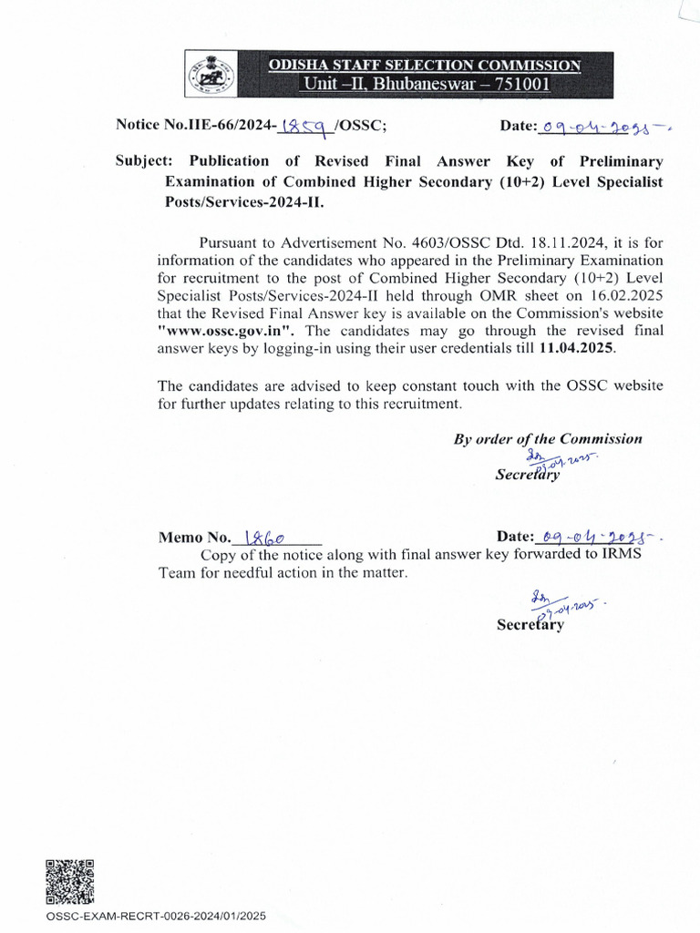 ChSE II Notice | PDF